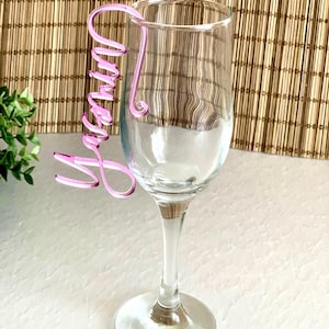 Custom Wedding Wine Glass Charms - Personalized Name Tags - Cocktail ...