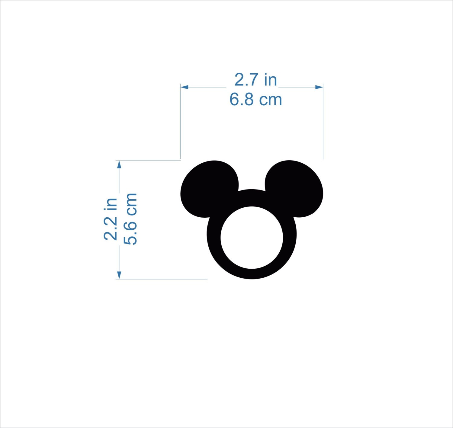 White Mickey Mouse Head Outline