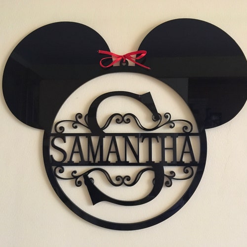 Disney Mickey Mouse Monogram Baby Boys Wooden Name Sign - Etsy