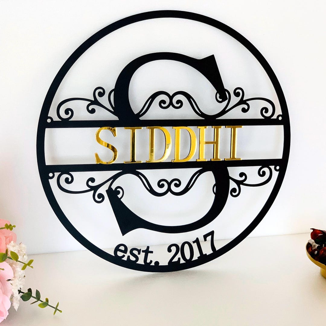 Personalized Last Name Metal Art Sign Wedding Gift Family Name Custom ...