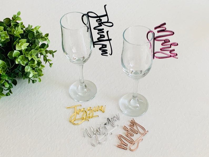 Personalized Wine Glass Charms Custom Name Tags Hen Party - Etsy
