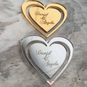 Personalized Engraved Heart Shapes Sweet Gift for Couple Valentines Day ...
