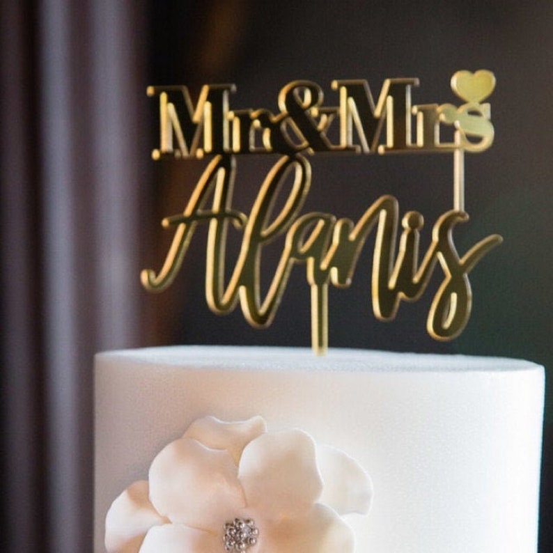 Personalized Mr And Mrs Cake Topper Wedding Cake Toppers With Etsy