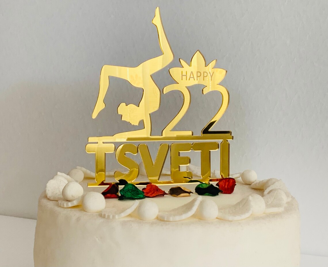 Personalized Yoga Name and Age Cake Topper Custom Women's - Etsy