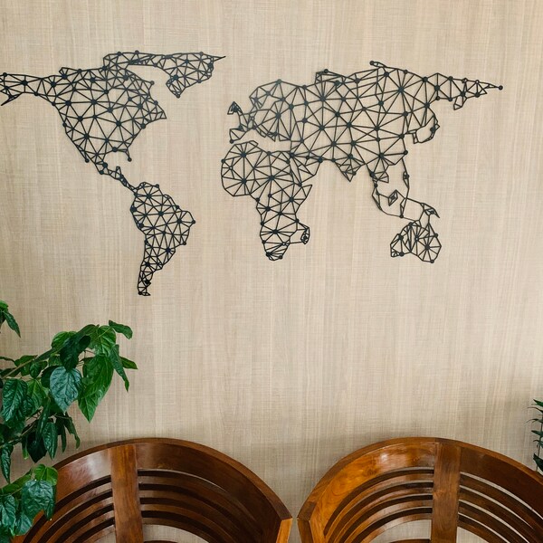 Metal World Map - Etsy