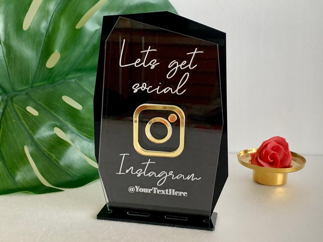 Personalized Instagram Sign Social Media Icons Business Logo Signage ...