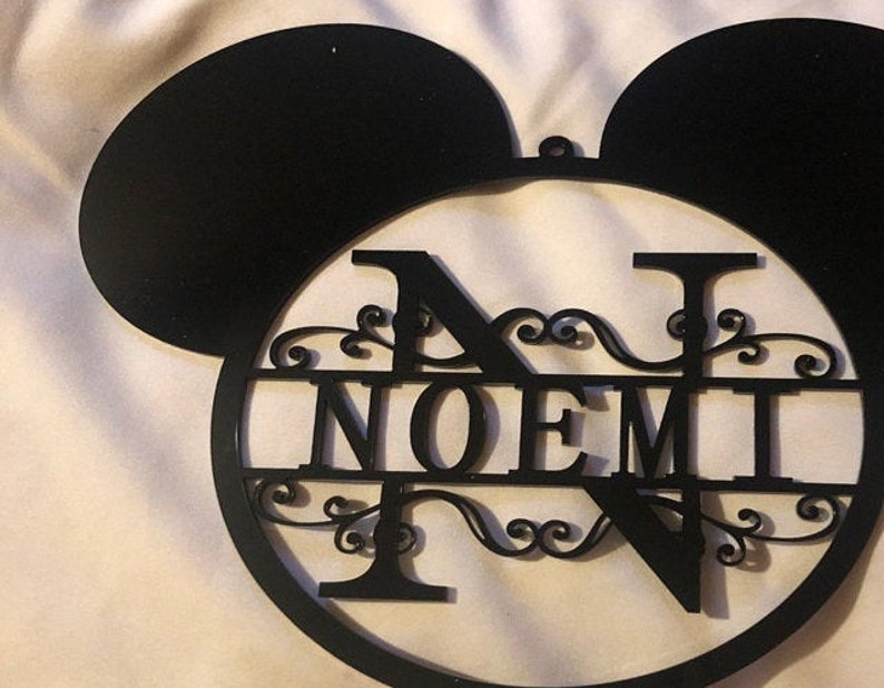 Mickey Mouse Head Monogram Personalized Name Acrylic Sign Etsy