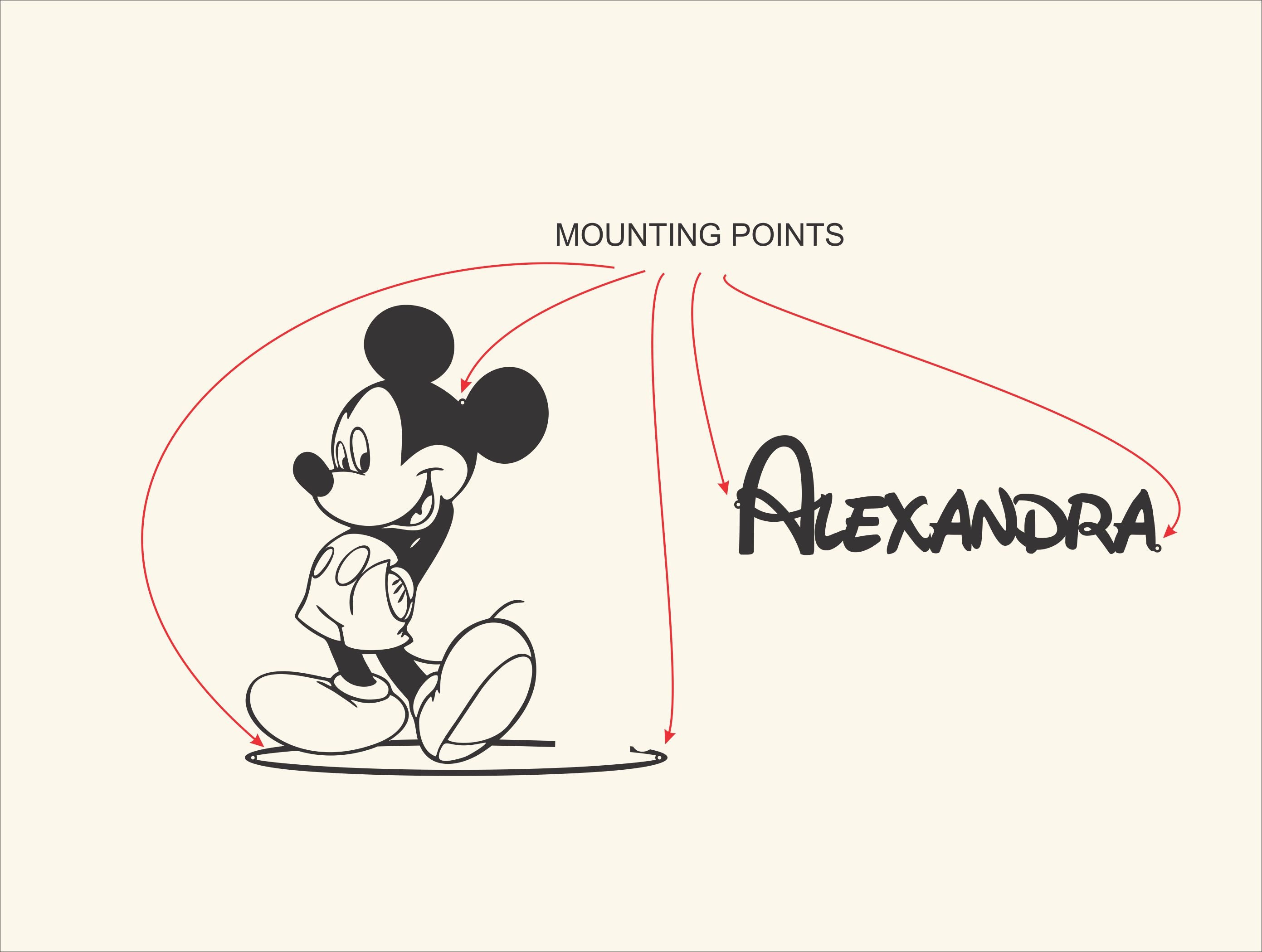 Personalized Mickey Mouse Sign Children's Room Decor Minnie Mouse ...