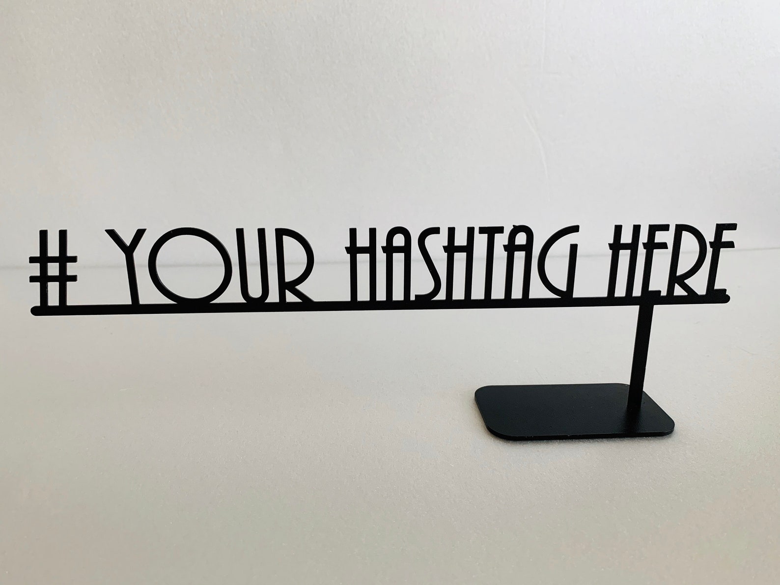 Personalized Hashtag Laser Cut Name Sign Stand Tabletop - Etsy