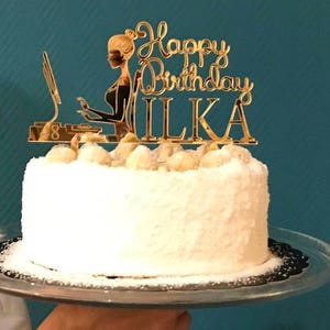 Feliz cumpleaños pastel topper nombre personalizado cualquier edad ...