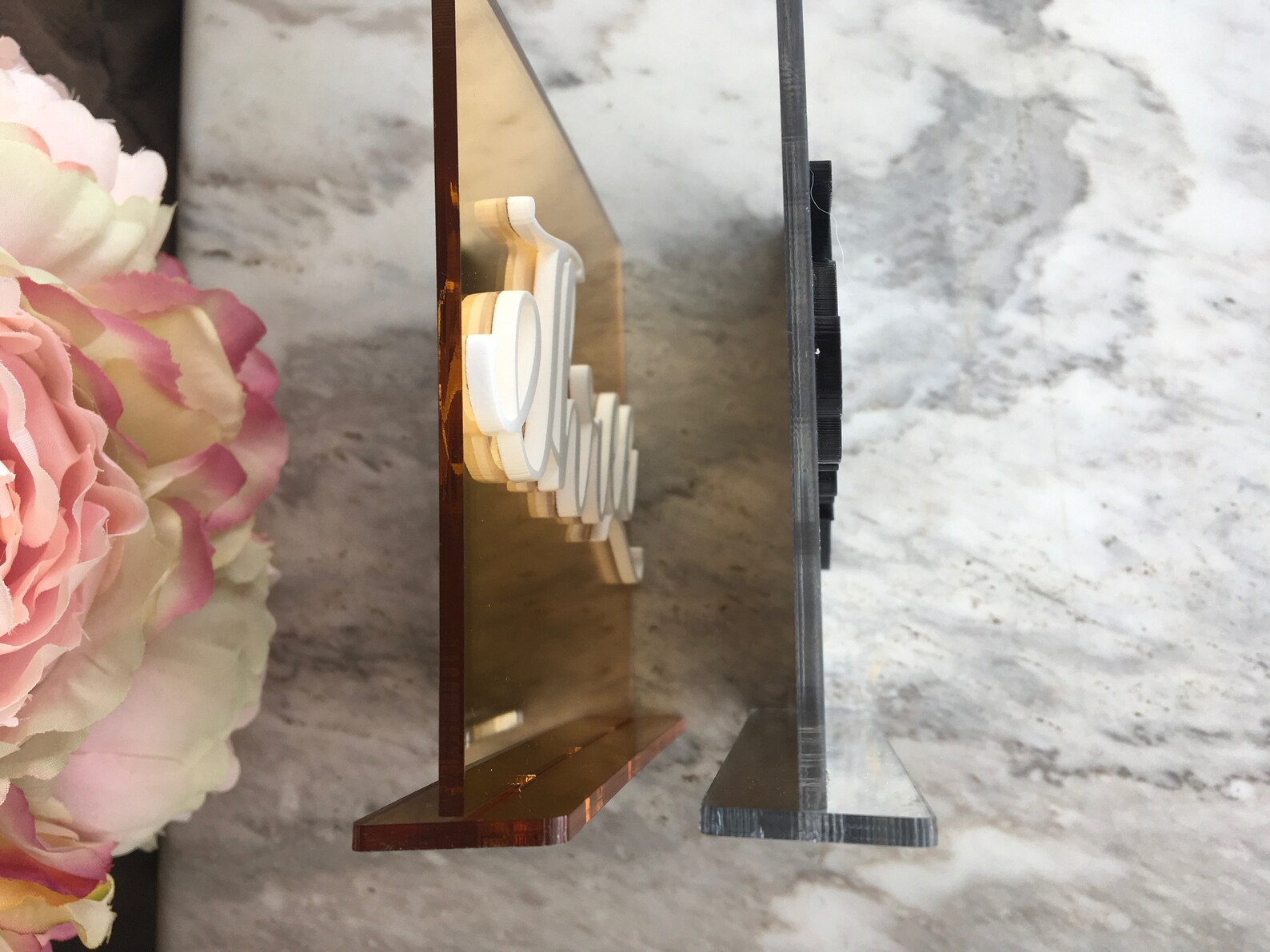 Mirrored Acrylic Wedding 3D Table Number Stands Calligraphy | Etsy