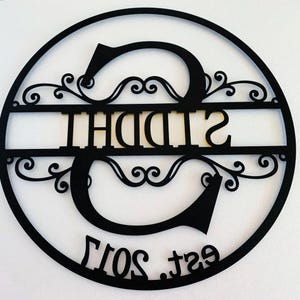 Personalized Last Name Metal Art Sign Wedding Gift Family Name Custom ...