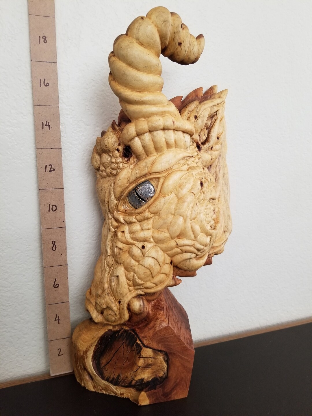 Lighted Dragon Bust Profile. Hand Carved. - Etsy