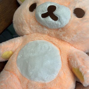 New San-x Japan Rilakkuma Bear Plush 16" Zipper Pouch Neon Orange NWT ...