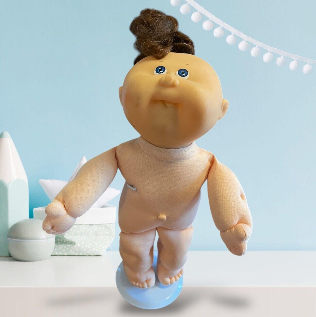 1980s Cabbage Patch Kid TLC Doll Hasbro Preemie Blue Eyes Auburn Tuft ...