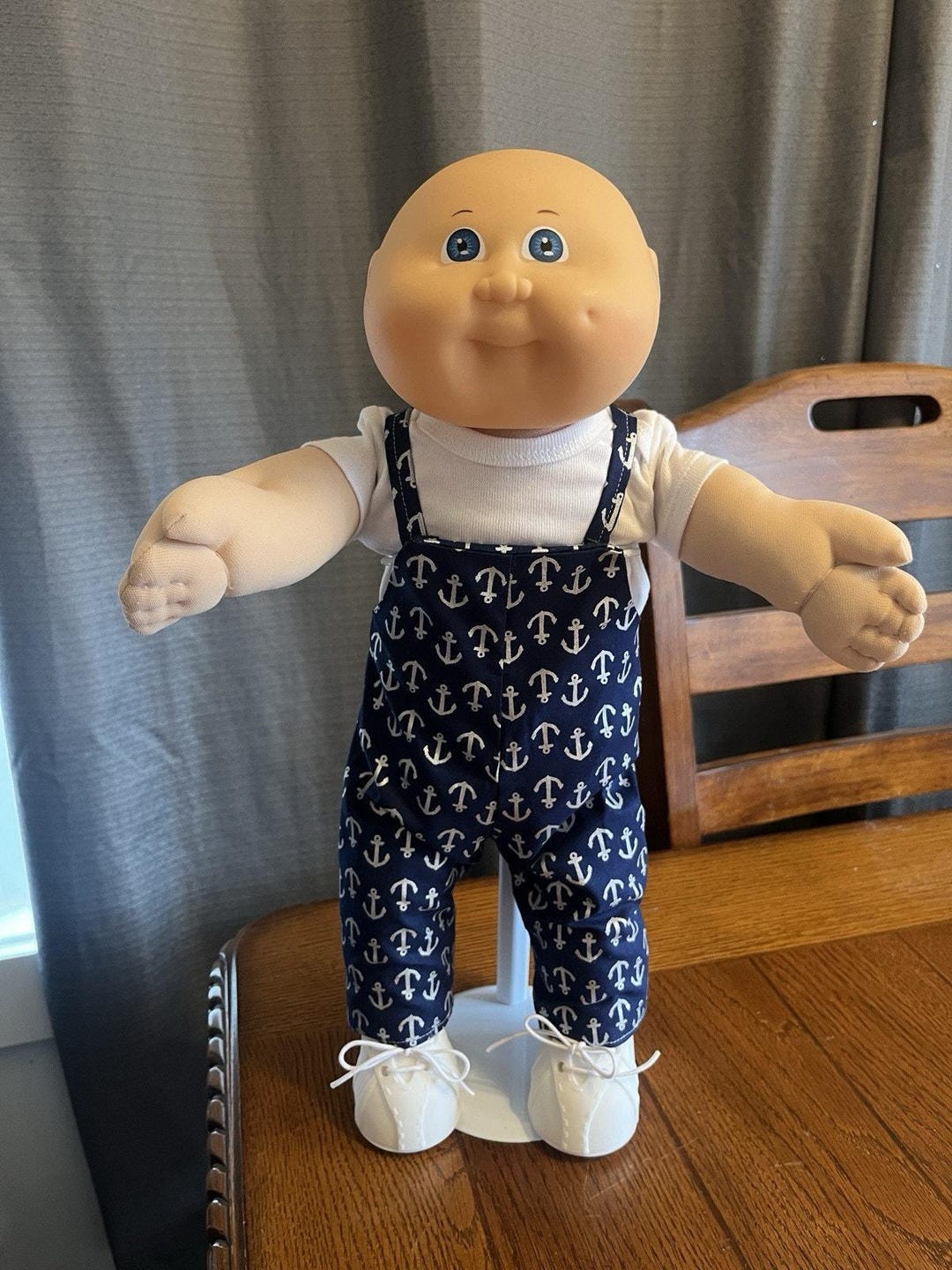 1980s Cabbage Patch Kid Bald Blue Eyes Navy Blue Anchor Sailor Overalls ...