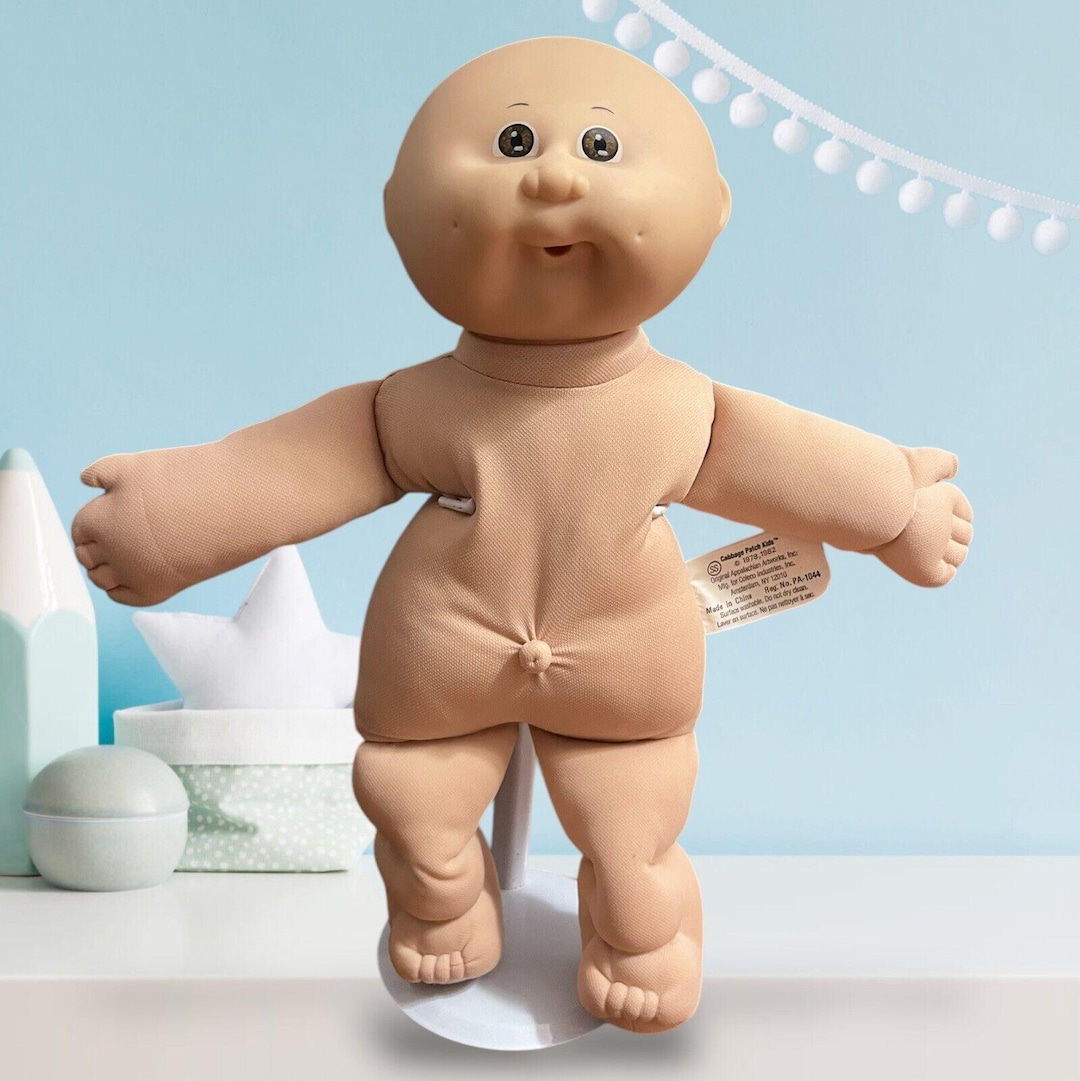 1980s Cabbage Patch Kid TLC Doll Bald Brown Eyes SS Preemie Baby Paci ...