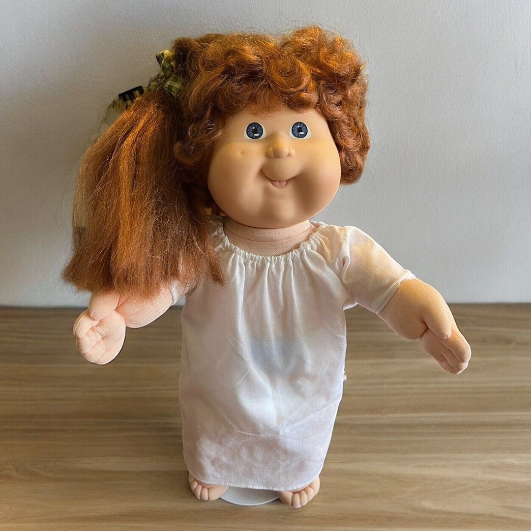 Vintage 1988 Growing Hair Cabbage Patch Kid Doll Red Auburn Hair Blue ...