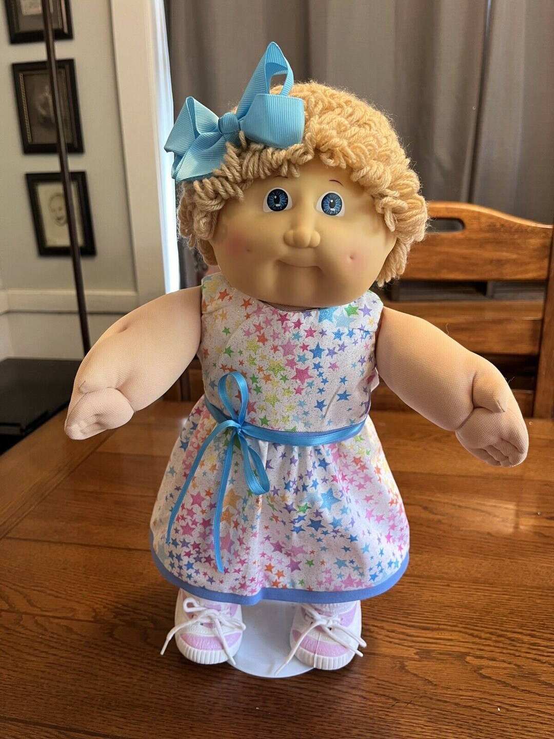 1980s Cabbage Patch Kid Blonde Blue Eyes Blush UT Glitter Star Retro ...