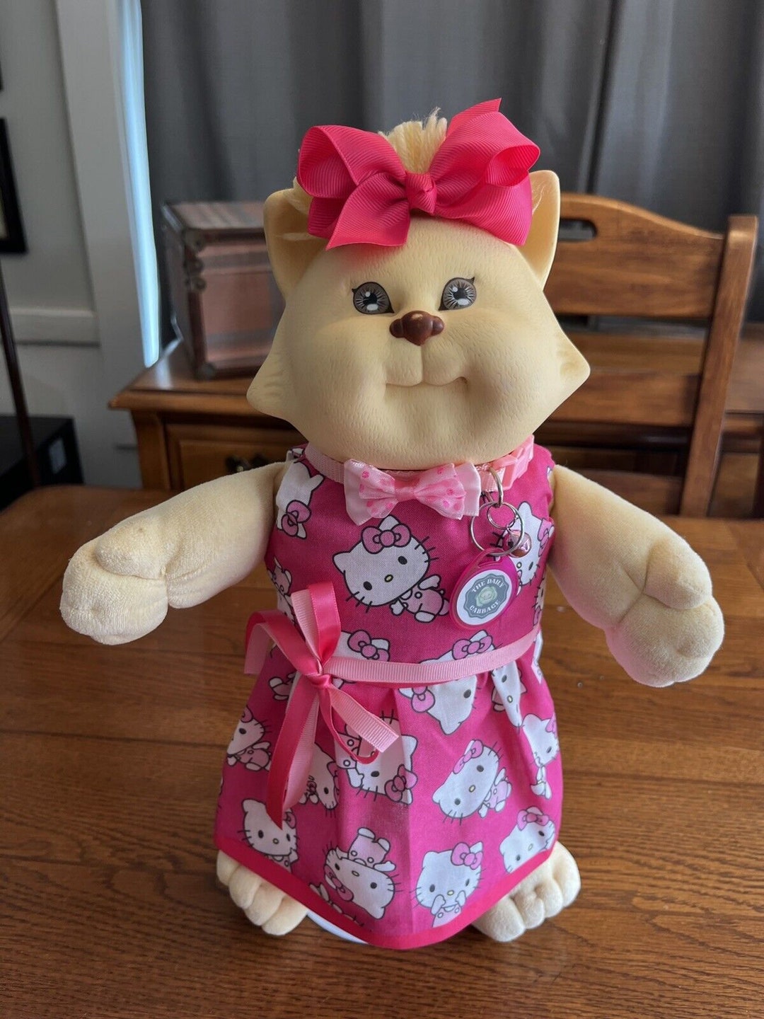 1980s Cabbage Patch Yellow Kitty Cat Koosas Brown Eyes Pink Hello Kitty ...