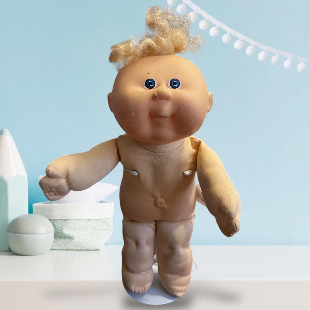 1980s Cabbage Patch Kid TLC Doll Blonde Hair Blue Eyes Preemie Baby ...