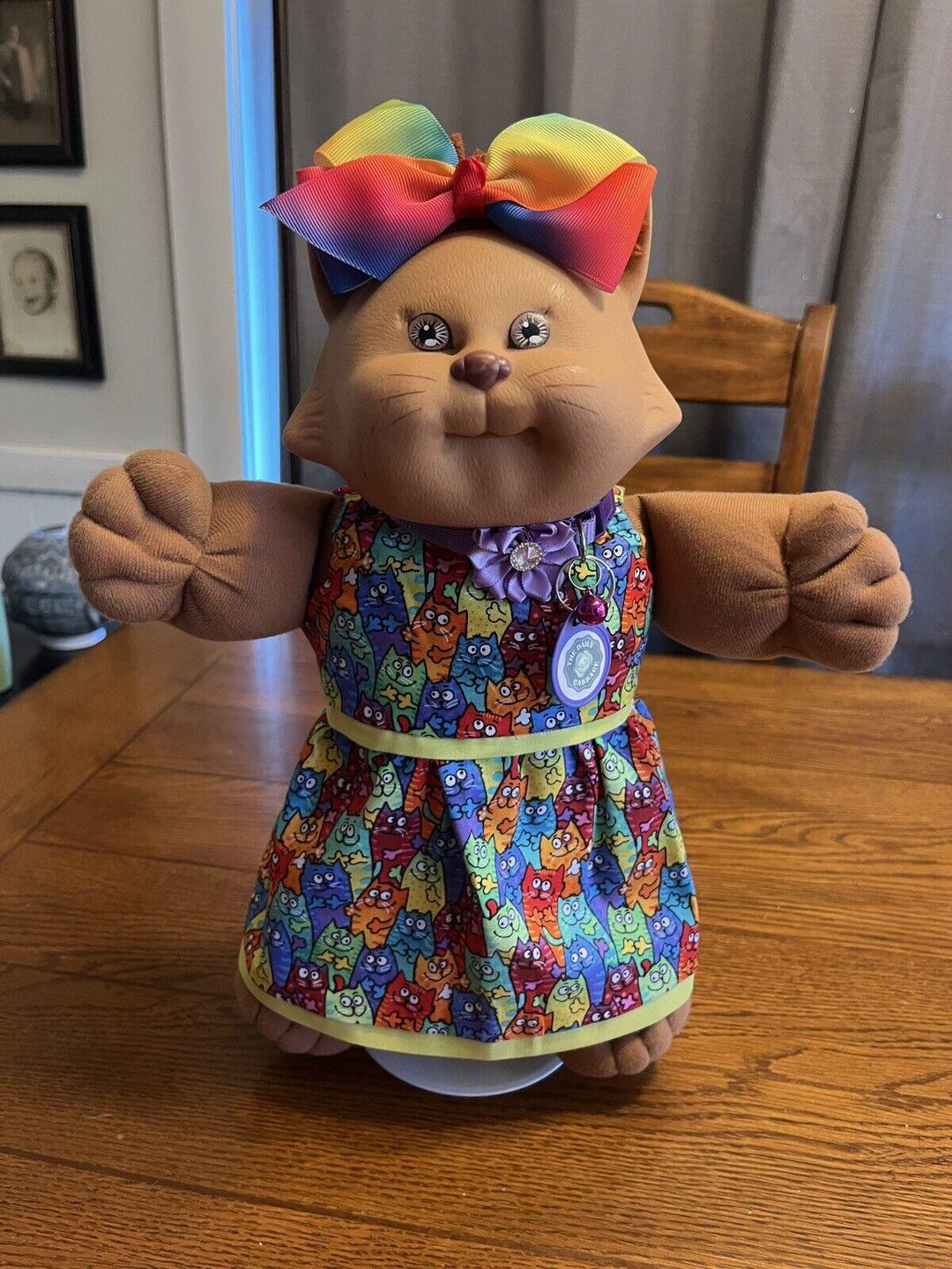 1980s Cabbage Patch Kid Brown Koosas Cat Rainbow Cats Dress Koosa Cute ...