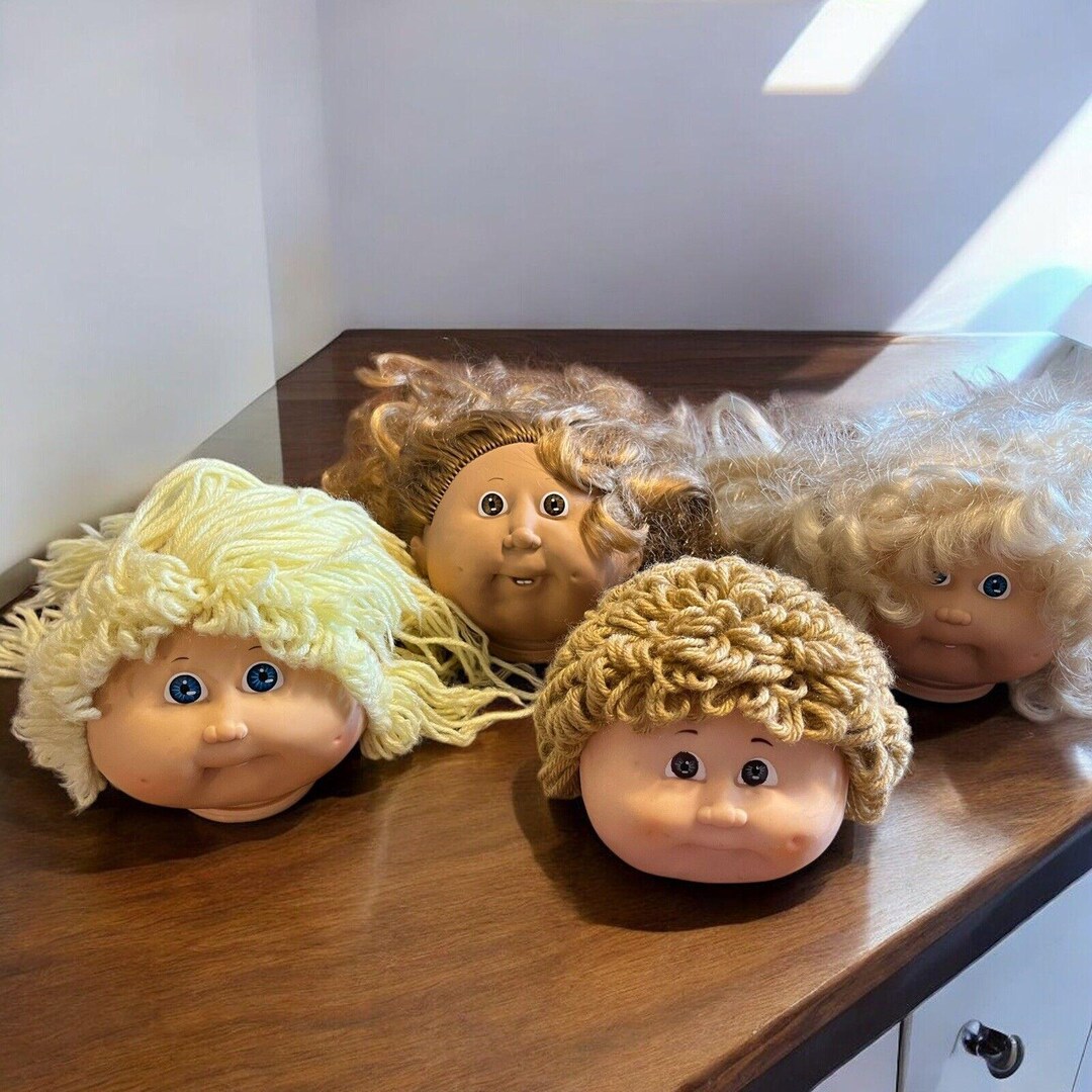 Lot of 4 Vintage Cabbage Patch Kid Doll Heads TLC for Reroot or Repair ...