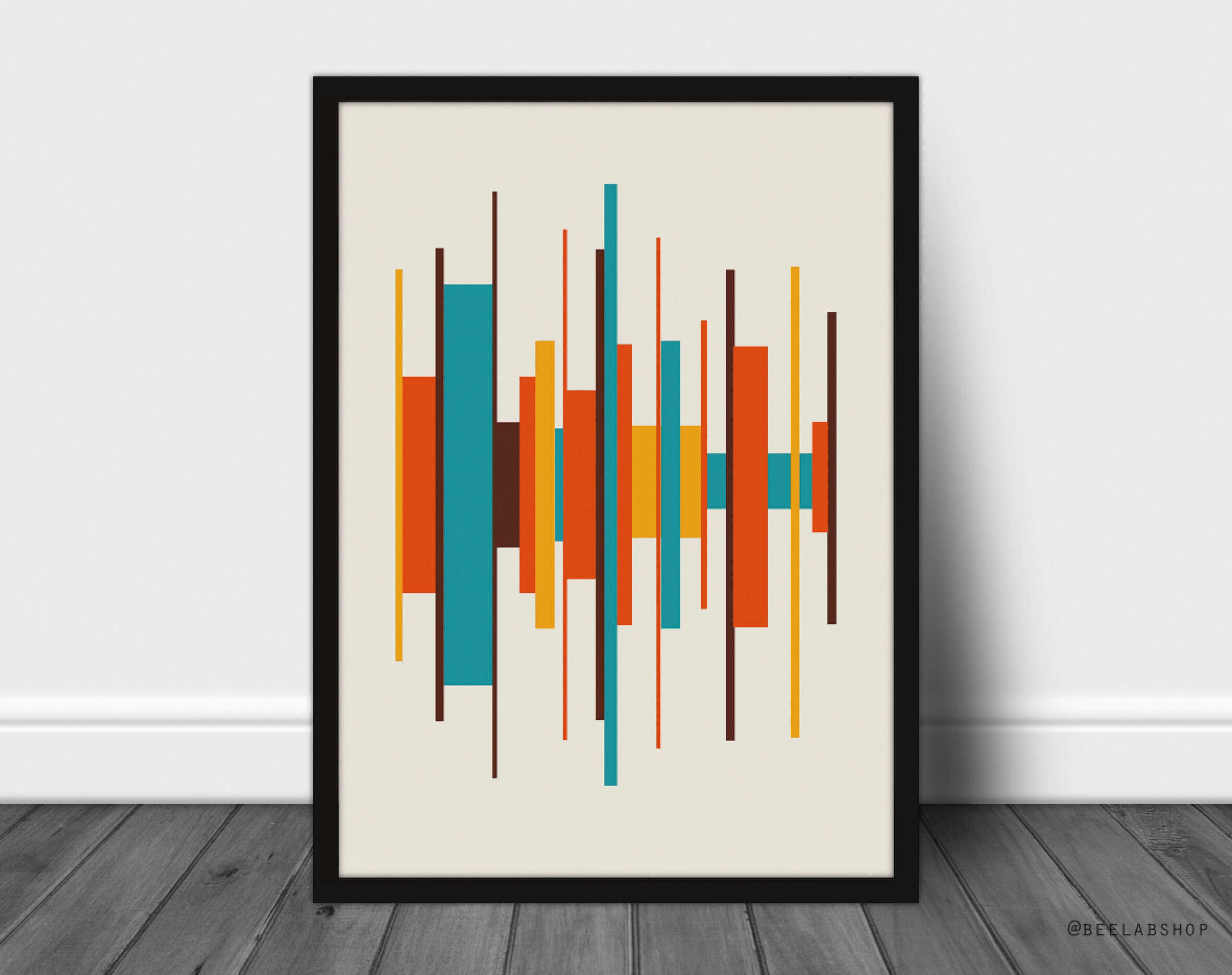 Mid Century Abstract Art Print Poster Pattern Retro - Etsy