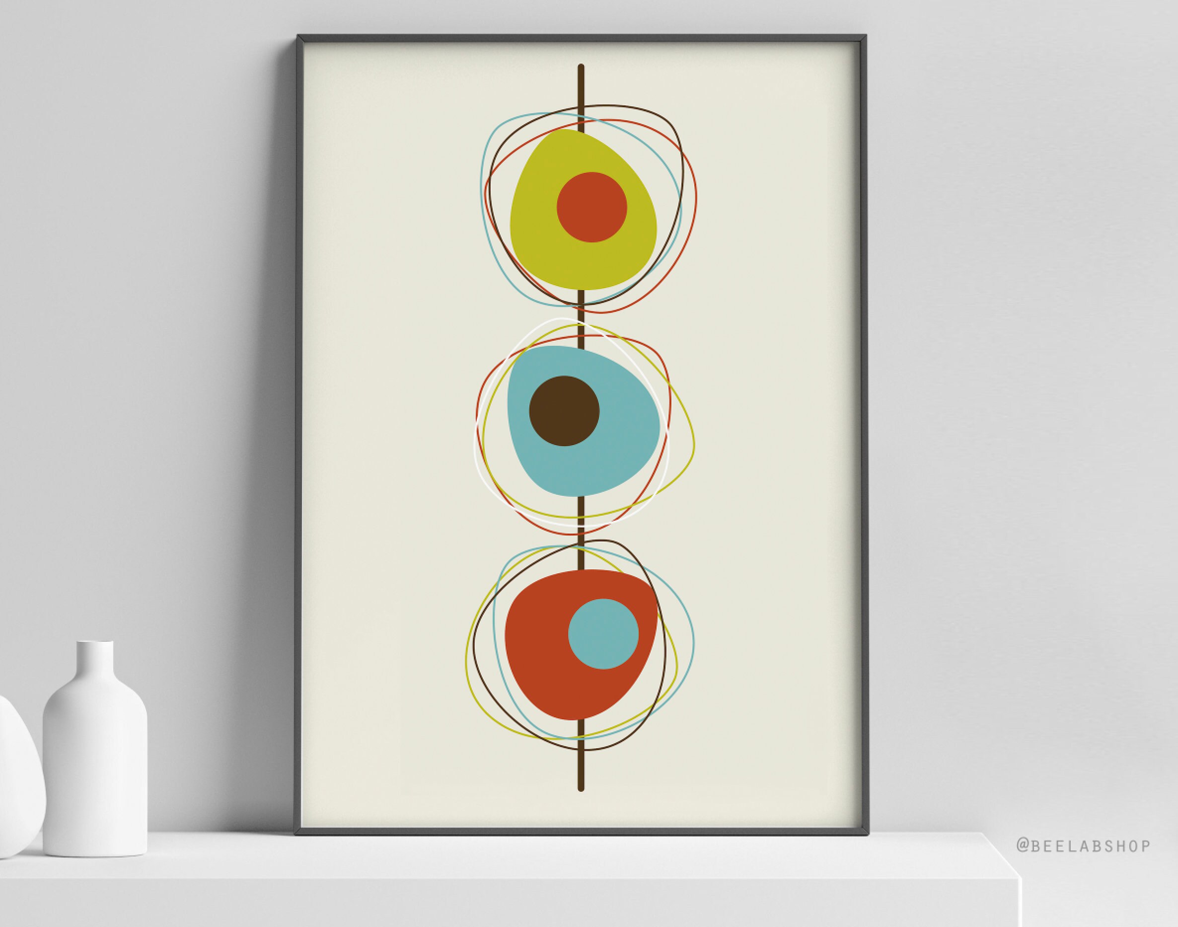 Mid Century Style Art Print Design Retro Inspired Scandinavian - Etsy