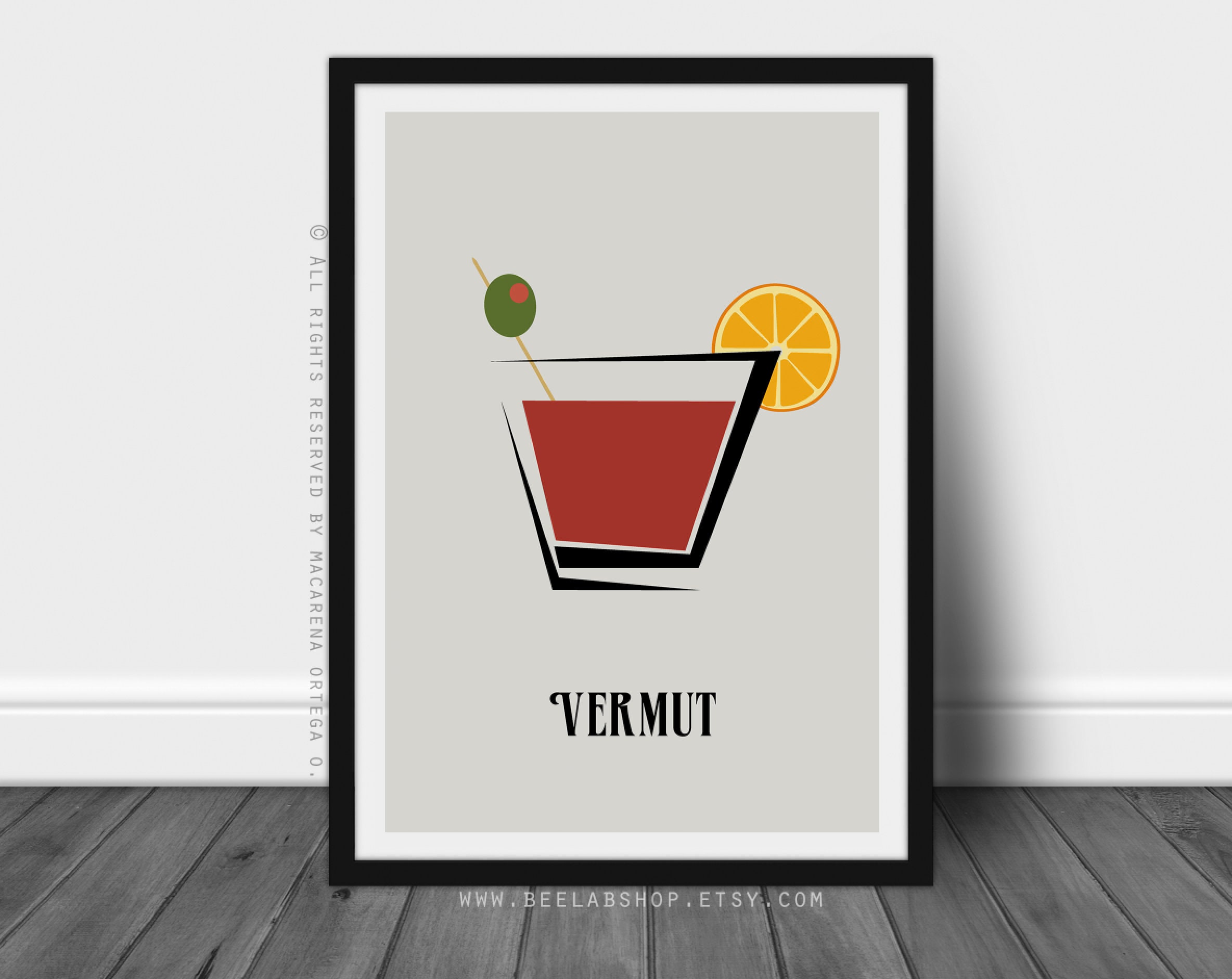 Vermut Drink Poster Cocktail Vermouth Art Print Cocktails Bar - Etsy
