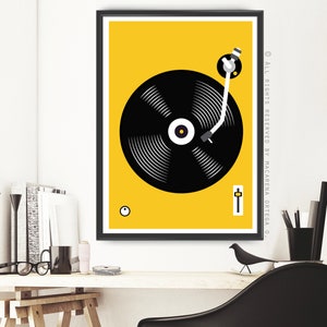 Vinyl Record Print Retro Print Vinyl Record DJ Gift Art Poster Mid ...