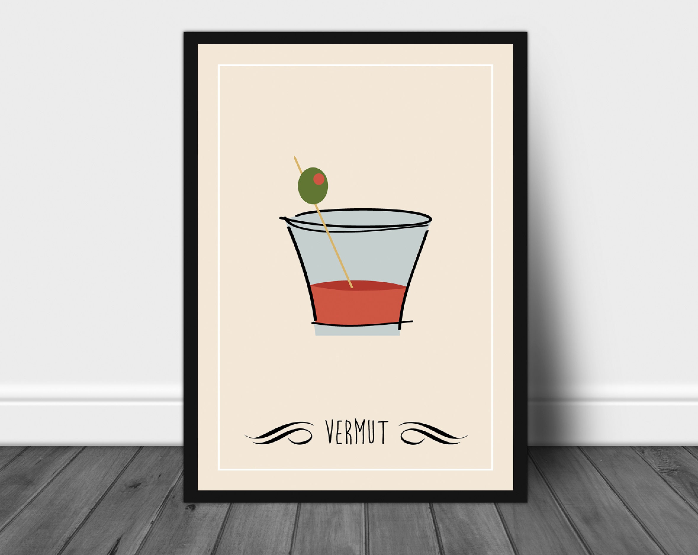 Vermut Barcelona Poster Spain Art Print BCN Vermouth Glass Poster Art ...