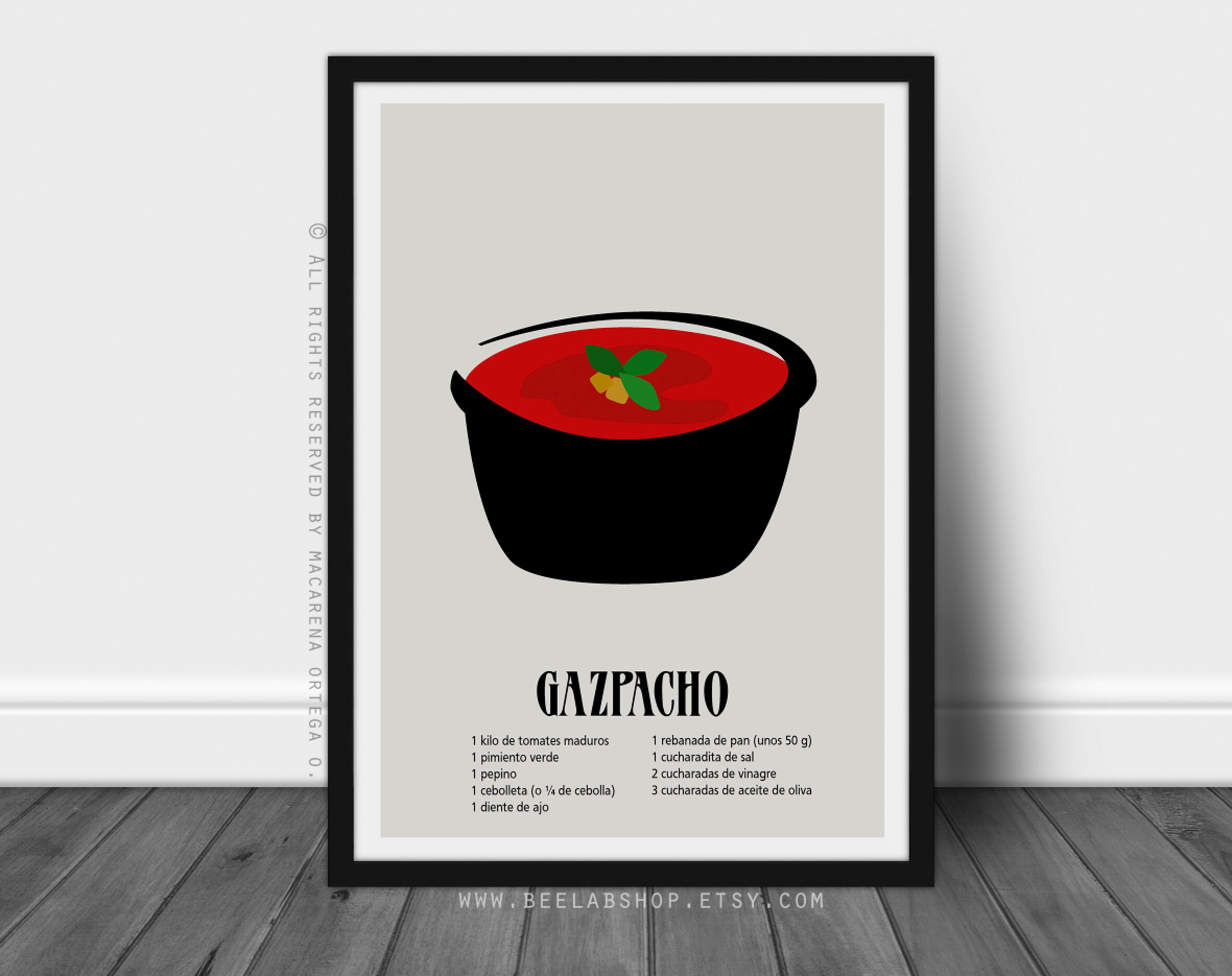 Gazpacho Recipe Poster Spanish Gazpacho Andaluz Print Art Print ...