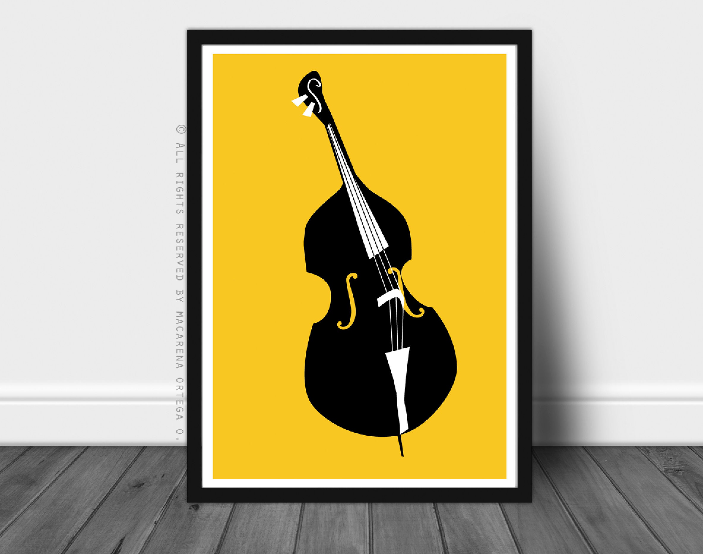 Double Bass Retro Print Jazz Poster Gift for Musician Double - Etsy