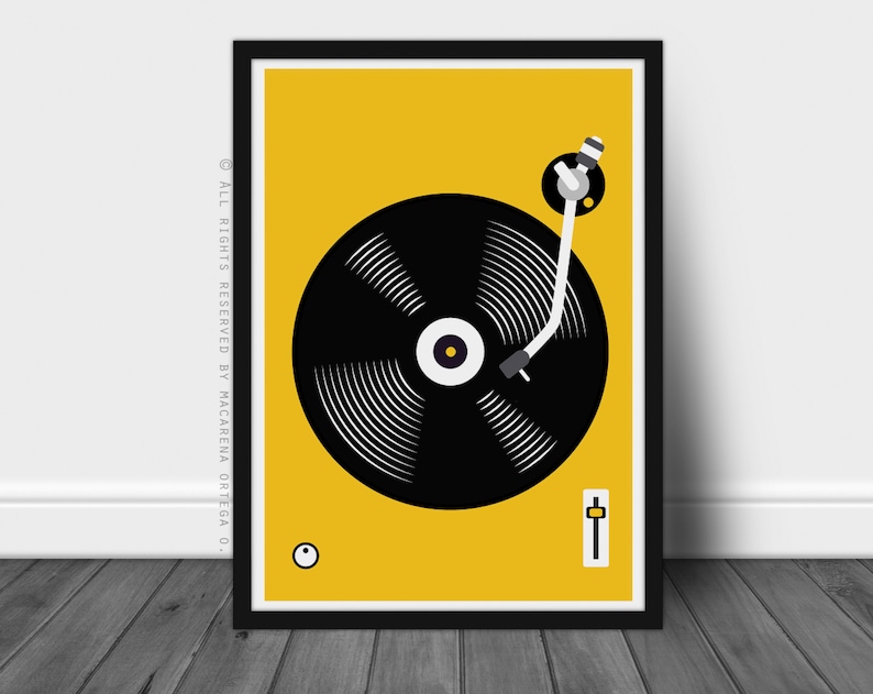 Vinyl Record Print Retro Print Vinyl Record DJ Gift Art Poster Mid ...