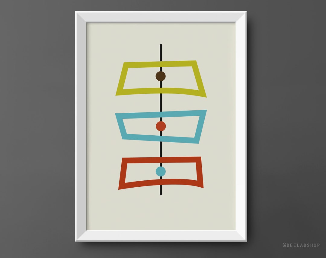 Art Print Mid Century Poster Design Retro Style Inspired Scandinavian ...