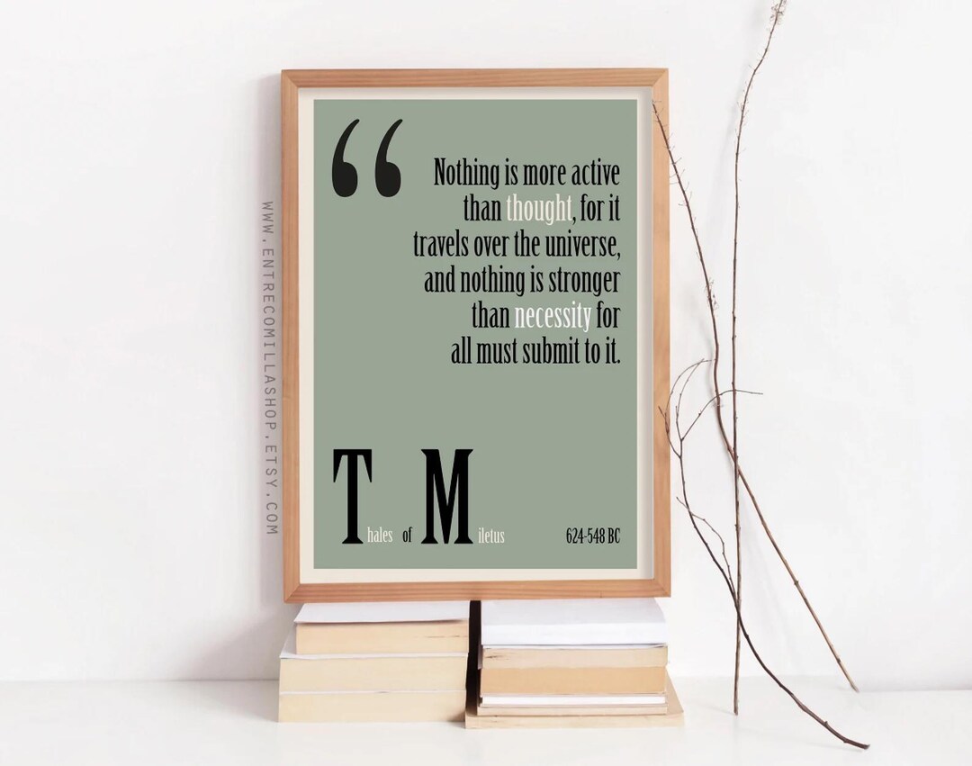 Thales of Miletus Quote Print Quotes Classical Greek Philosopher Poster ...