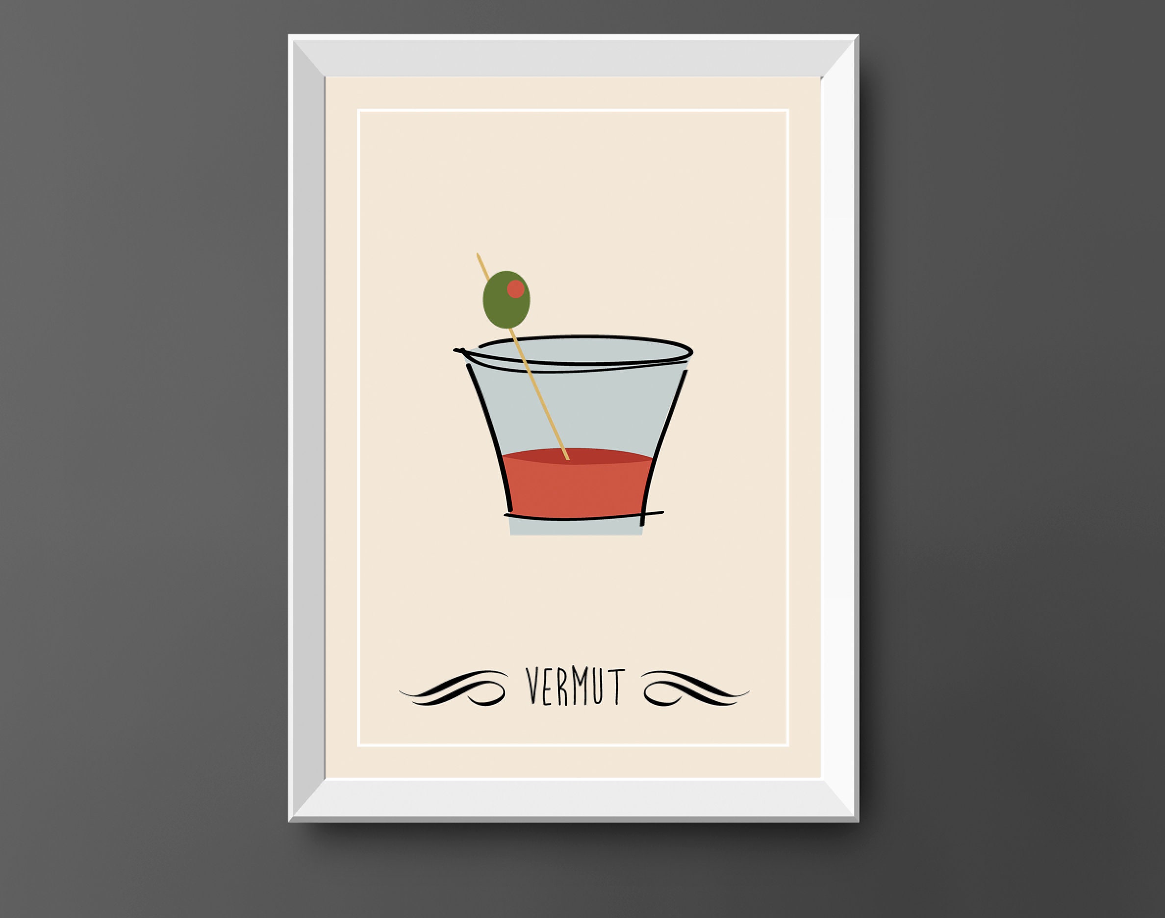 Vermut Barcelona Poster Spain Art Print BCN Vermouth Glass Poster Art ...