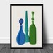 Colors Bottles Blenko Design Bottles Mid Century Style Art Print Retro ...