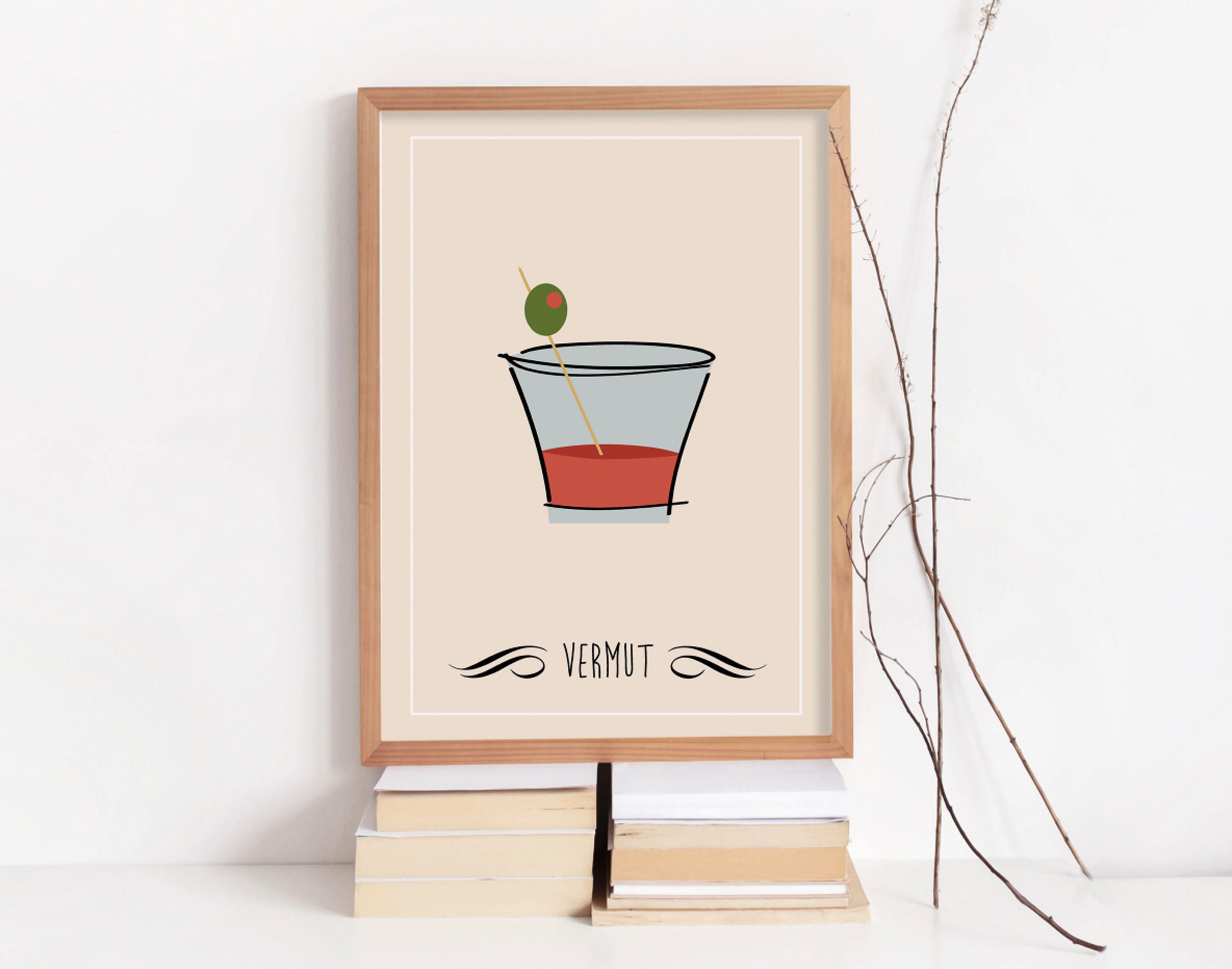 Vermut Barcelona Poster Spain Art Print BCN Vermouth Glass Poster Art ...