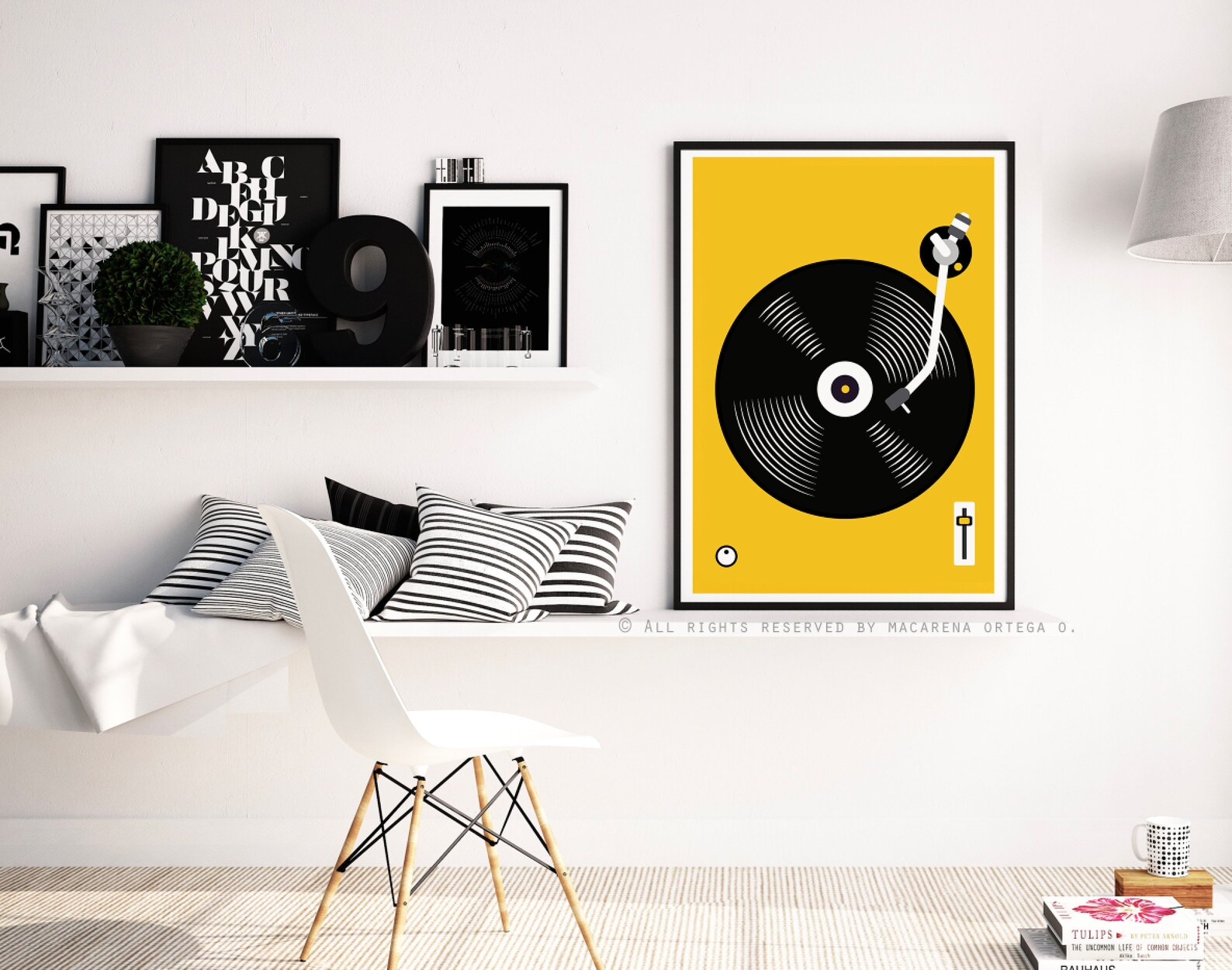 Vinyl Record Print Retro Print Vinyl Record DJ Gift Art Poster Mid ...