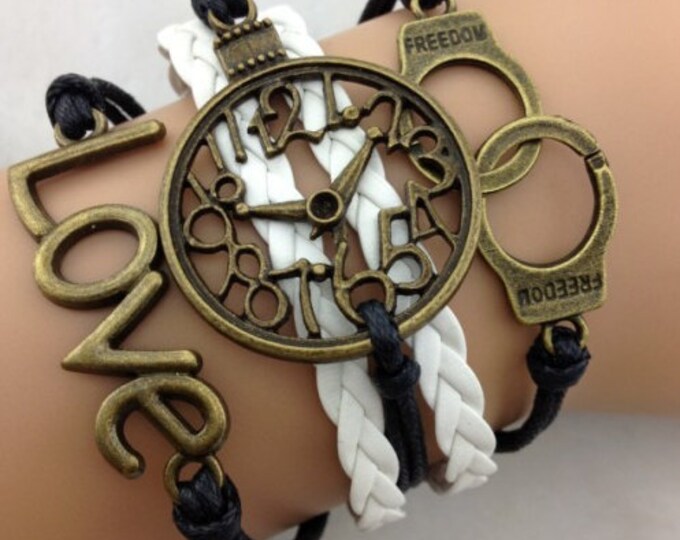 Handcuffs, Watch, Love Leather Rope Braided Bracelet Jewelry - Etsy