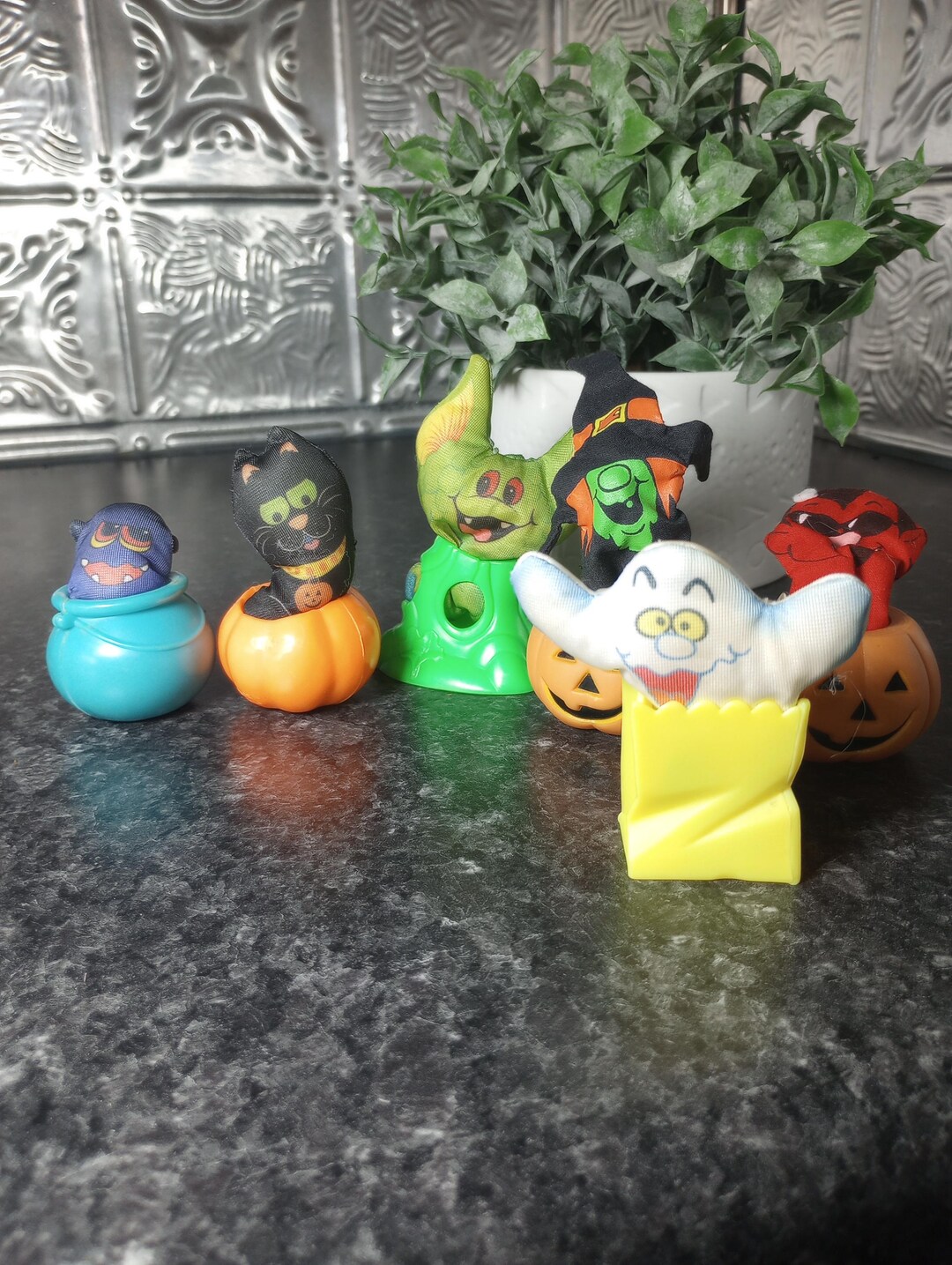 Retro 80s Halloween Hideaways Hallmark Hardee's Toy Lot Ghost Cat Witch ...