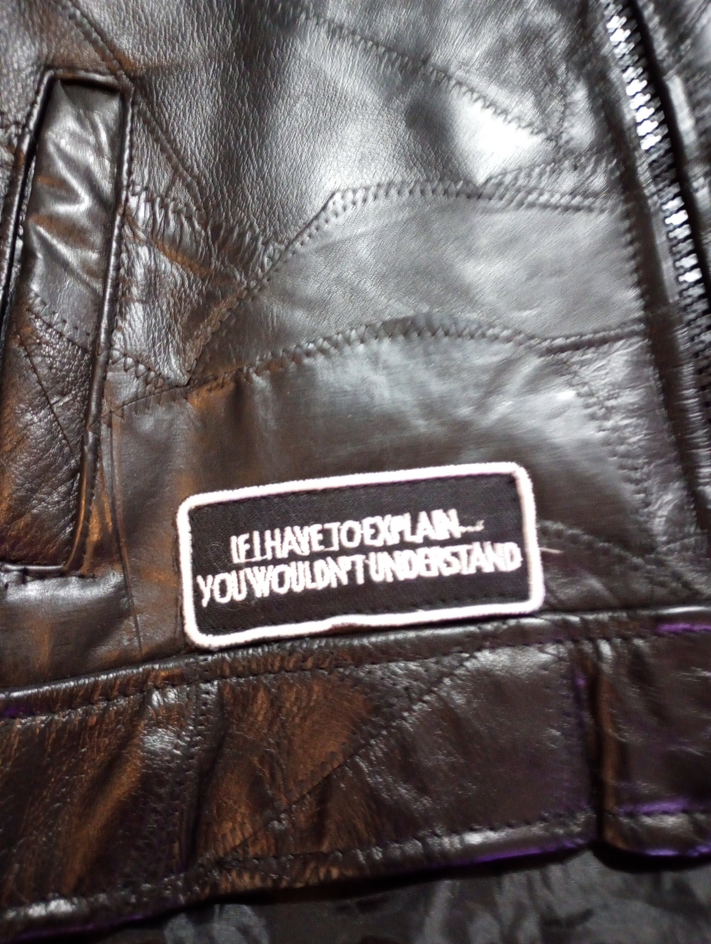 Diamond Plate Buffalo Leather Biker Jacket With Patch Motorcycle Gear ...