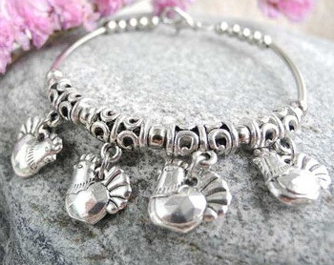 Tibetan Silver Chicken Bracelet Hen Charm Fashion Jewelry - Etsy