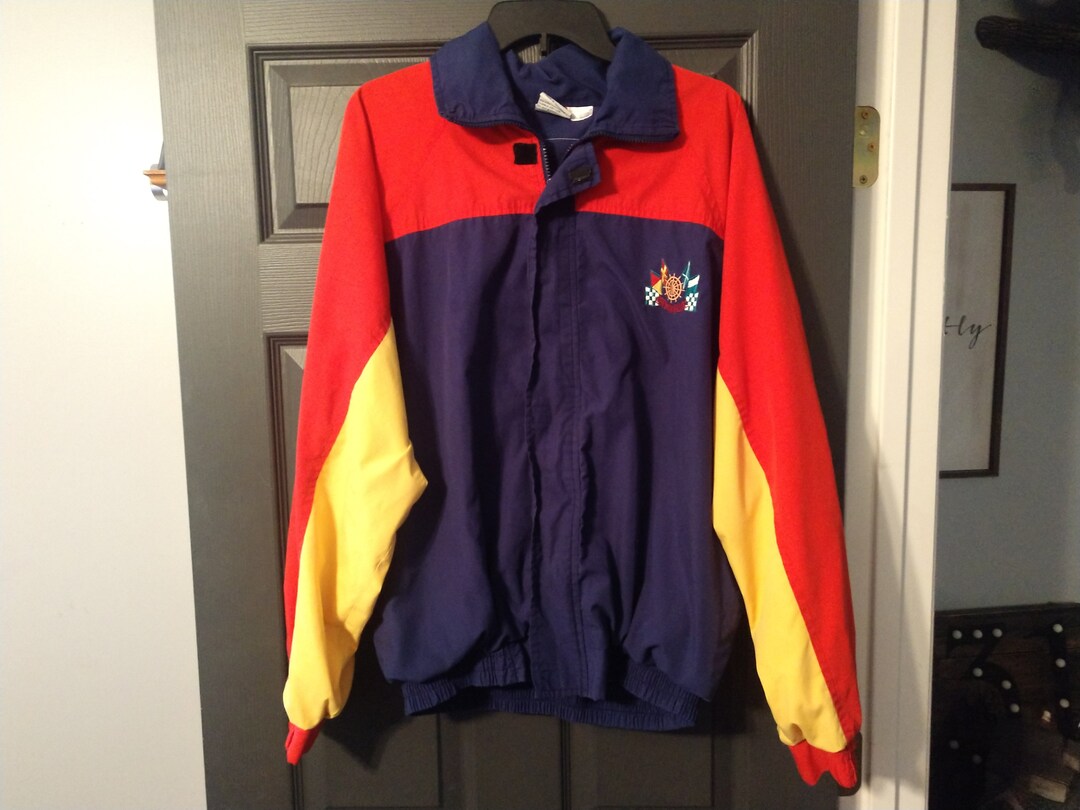 Classic 80s Drip Color Block All Over Jacket Sail Boat Racing - Etsy