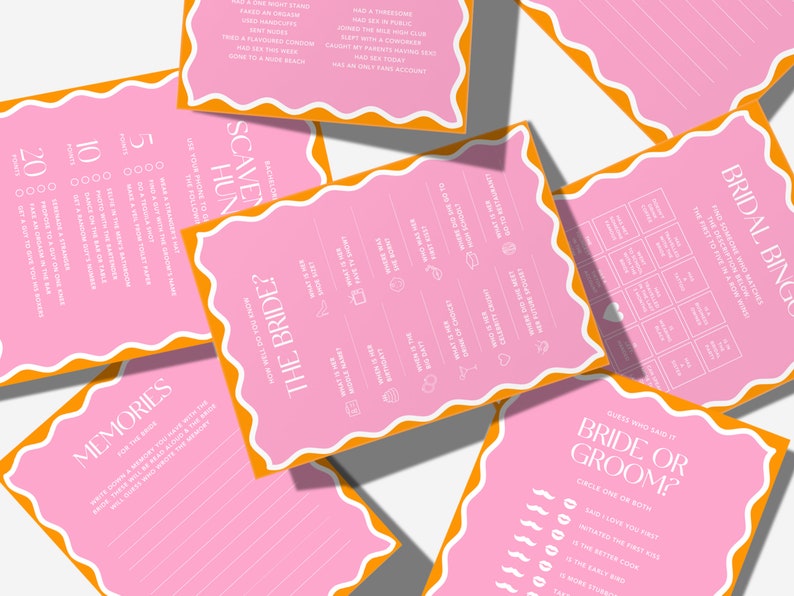 Modern Hens & Bridal Shower Party Games | Bachelorette Party | Wavy ...