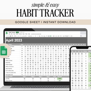 Habit Tracker Google Sheet Template Goals Tracker Wellness Spreadsheet ...