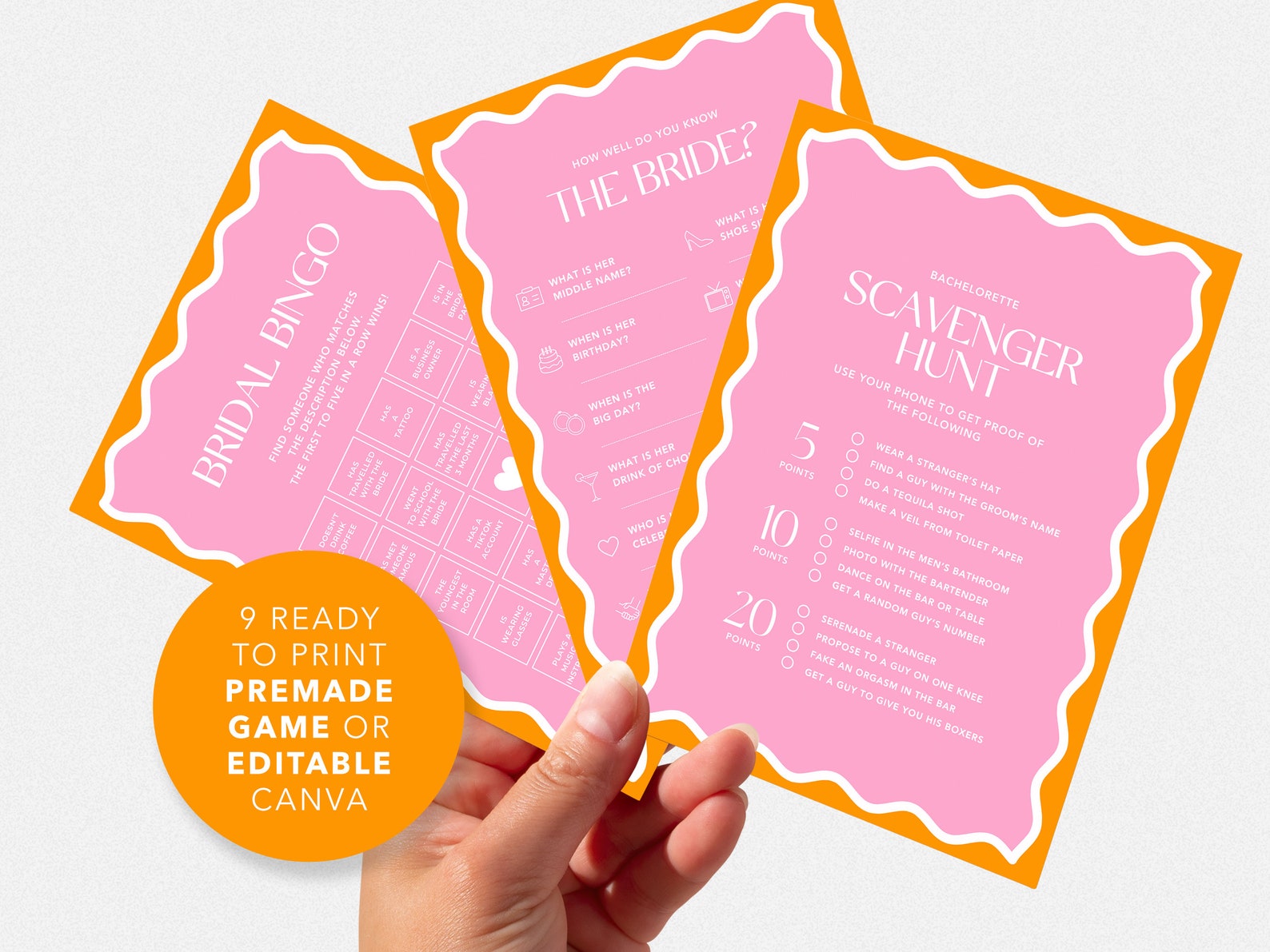 Modern Hens & Bridal Shower Party Games | Bachelorette Party | Wavy ...