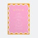 Modern Menu Orange and Pink Wavy Border Design Party Stationery Instant ...